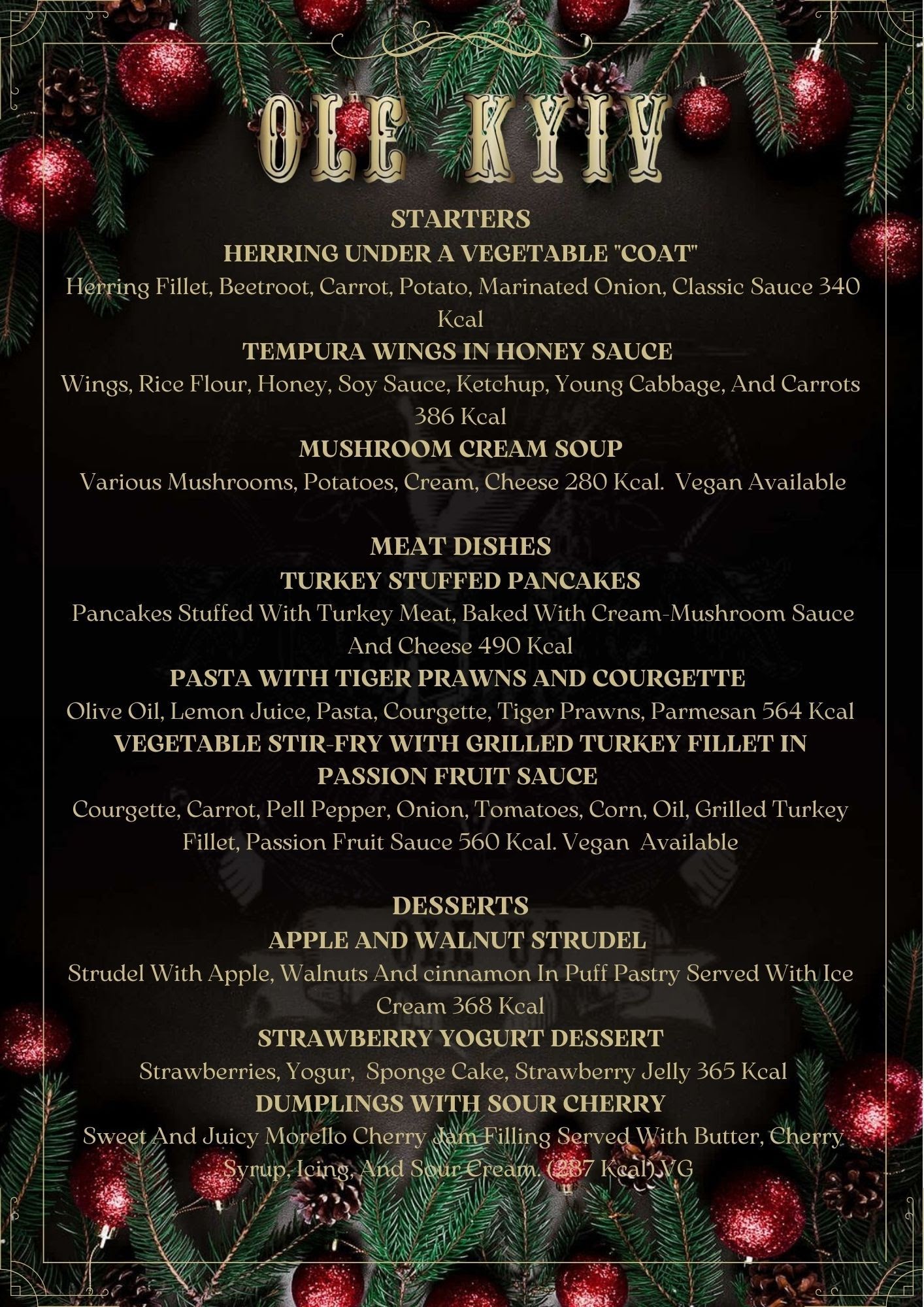 Christmas Menu Available throughout December - Visit Chislehurst
